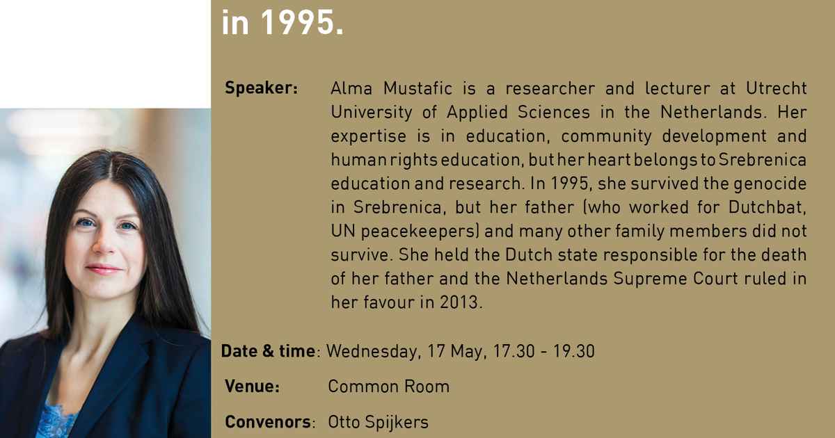 WiT: Alma Mustafić "Responsibility for Srebrenica" - Amsterdam ...